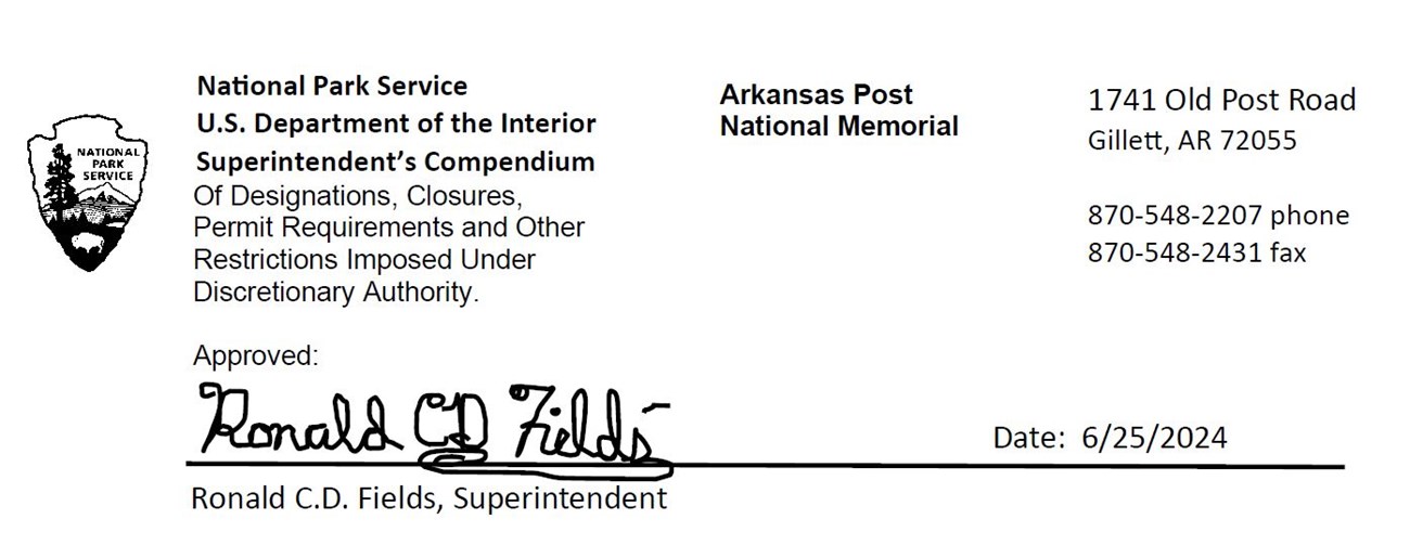 Superintendent's Compendium - Arkansas Post National Memorial (U.S ...