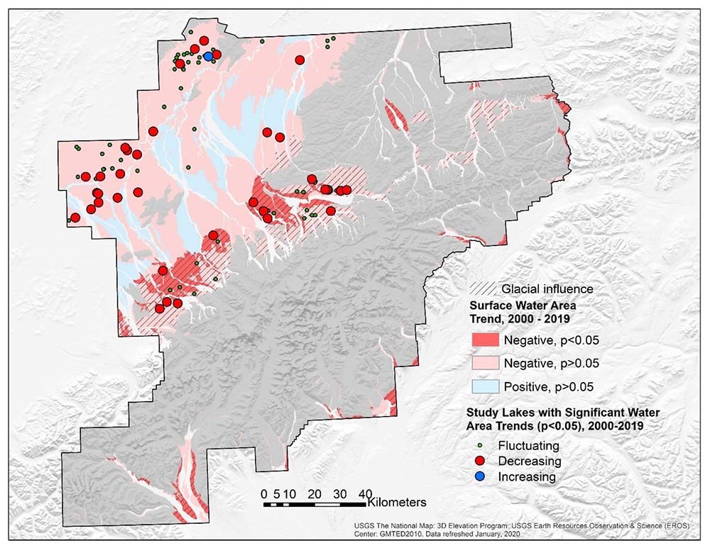 Lake Area Change in Interior Alaska Parklands (U.S. National Park Service)