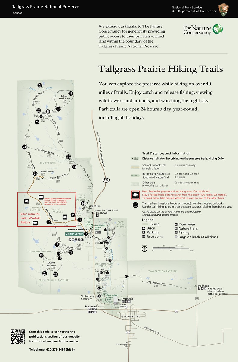 Tallgrass Prairie NPres Hiking Map (U.S. National Park Service)
