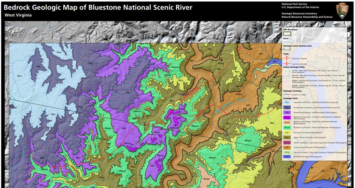 NPS Geodiversity Atlas—Bluestone National Scenic River, West Virginia ...