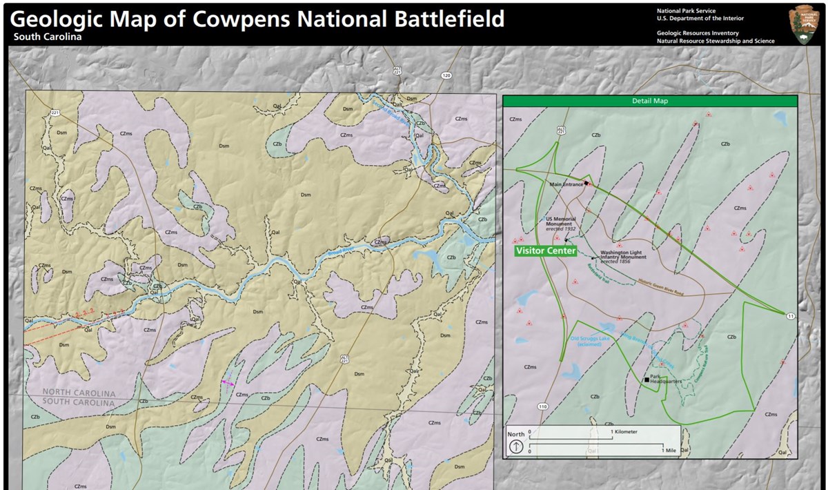 NPS Geodiversity Atlas—Cowpens National Battlefield, South Carolina (U ...
