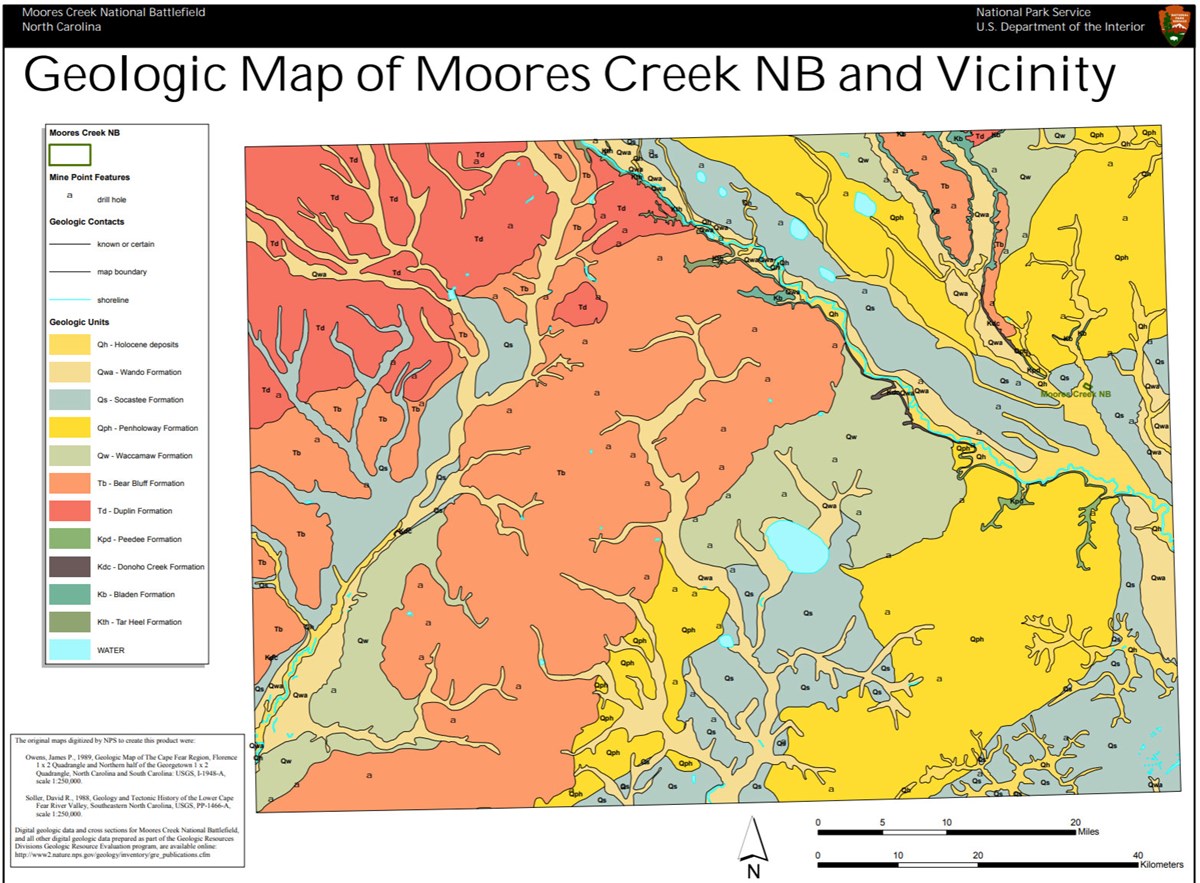 NPS Geodiversity Atlas—Moores Creek National Battlefield, North ...