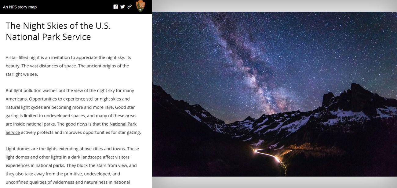 The Night Skies of the NPS: A Storymap (U.S. National Park Service)