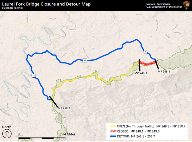 Blue Ridge Parkway announces closure and detour information for Laurel ...