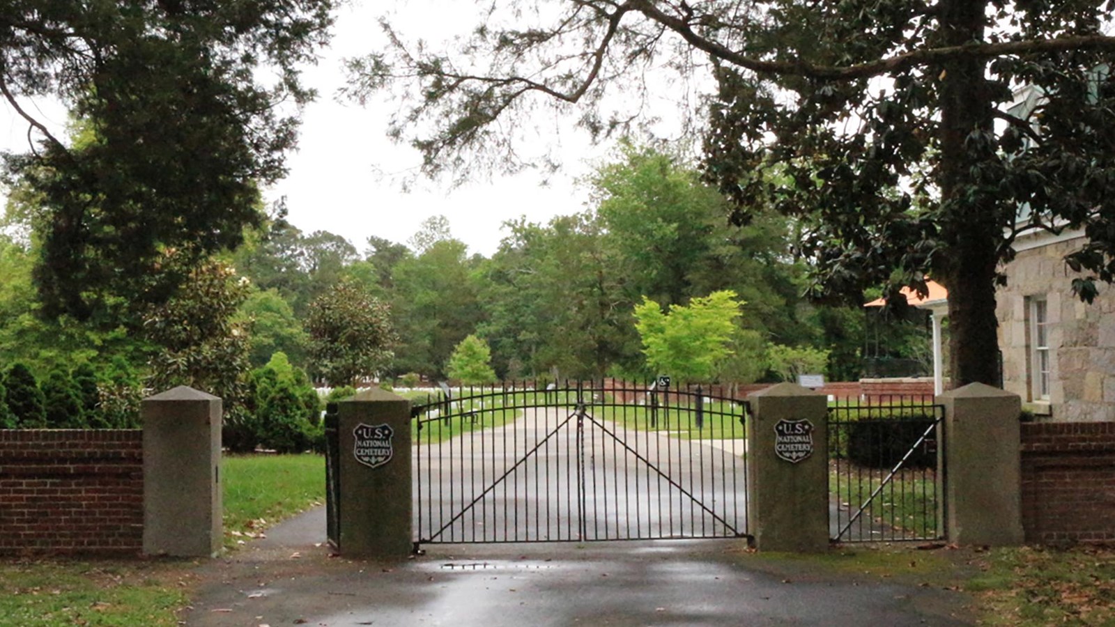 Entrance Gates and Perimeter Wall - Poplar Grove National Cemetery (U.S ...