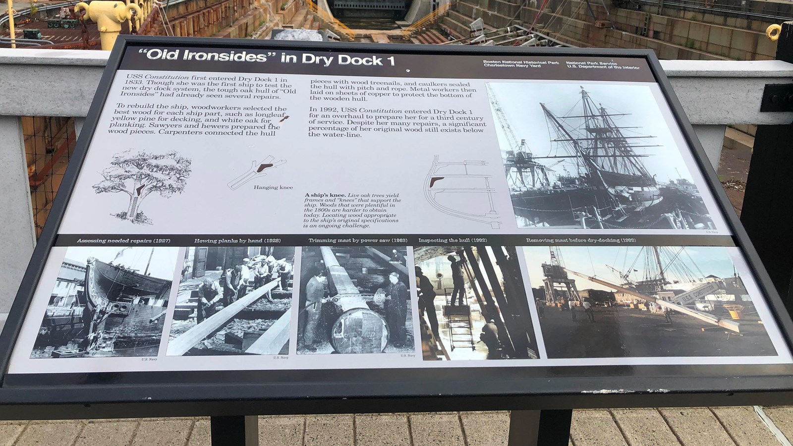 "'Old Ironsides' in Dry Dock 1" Sign (U.S. National Park Service)