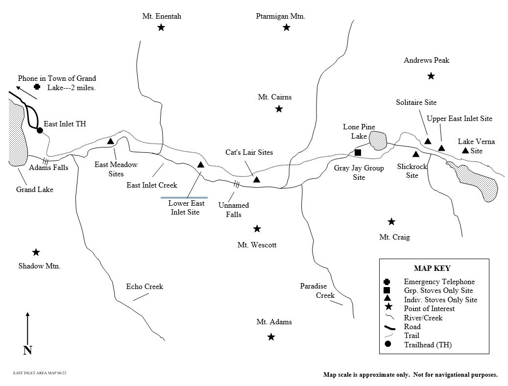 East Inlet Area Map - Rocky Mountain National Park (U.S. National Park ...