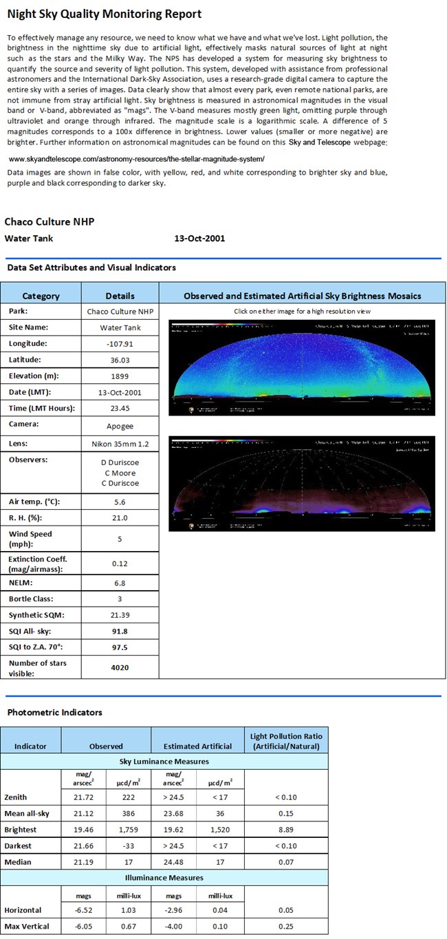 Night Sky Monitoring Report Metrics & Glossary of Terms - Night Skies ...