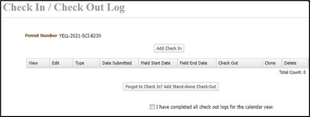 Check In for Fieldwork - Science (U.S. National Park Service)