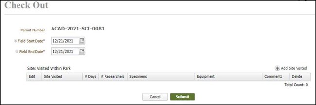 Check Out for Fieldwork - Science (U.S. National Park Service)