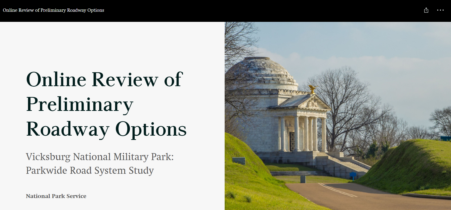 Take a virtual tour of potential roadway options for Vicksburg National ...