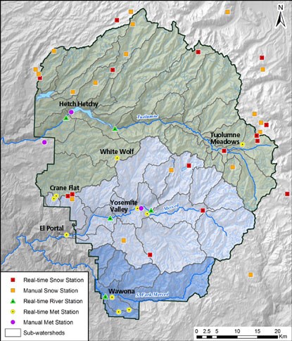 Hydrometeorological Monitoring Map - Yosemite National Park (U.S ...